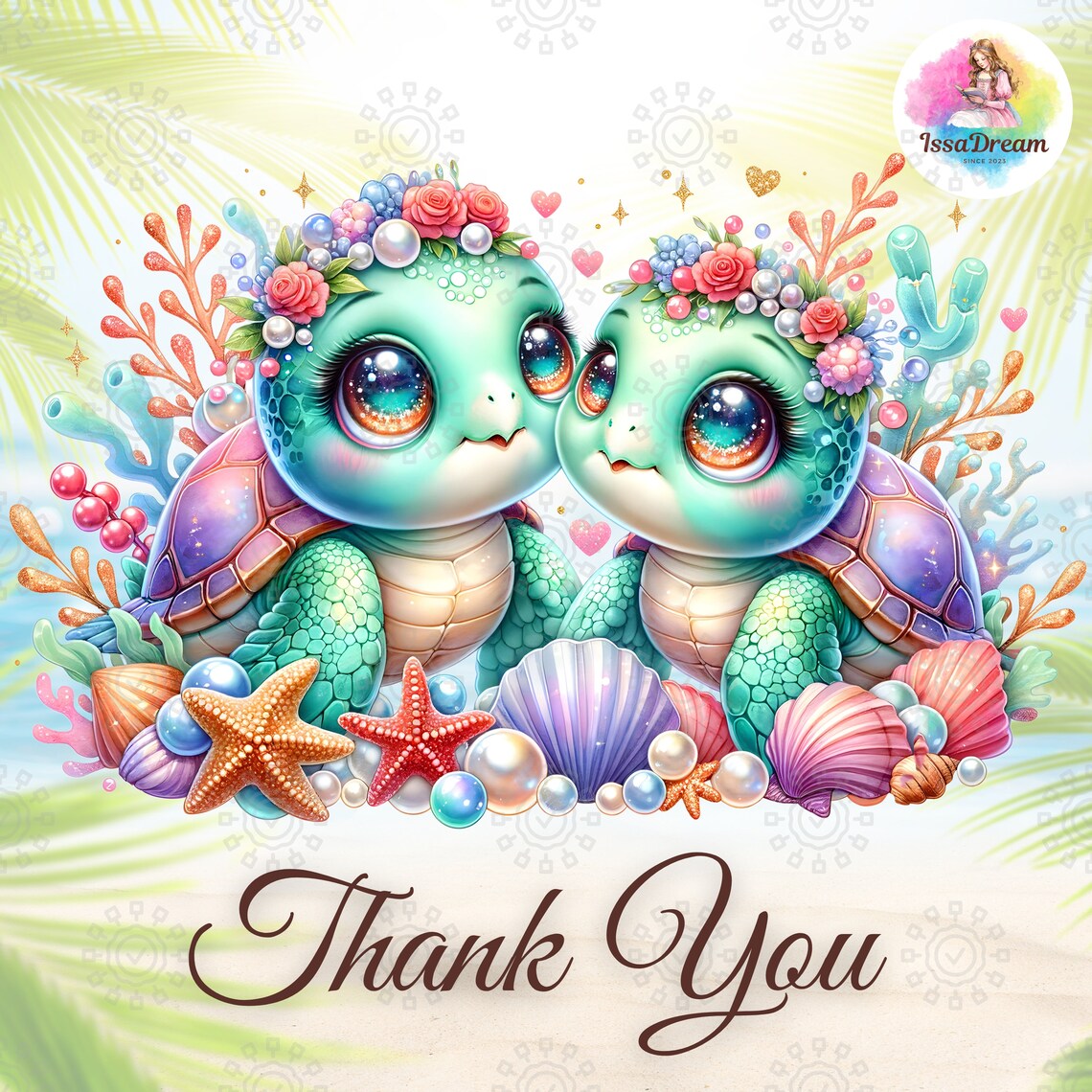 Watercolor Summer Sea Turtle Clipart, Cute Sea Turtle Clipart, Summer ...