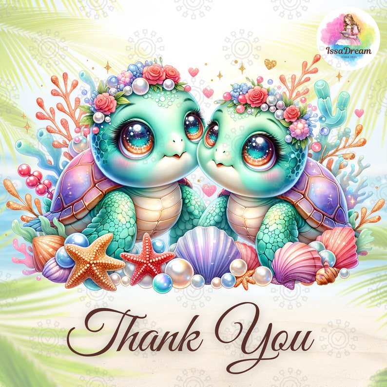 Watercolor Summer Sea Turtle Clipart, Cute Sea Turtle Clipart, Summer ...