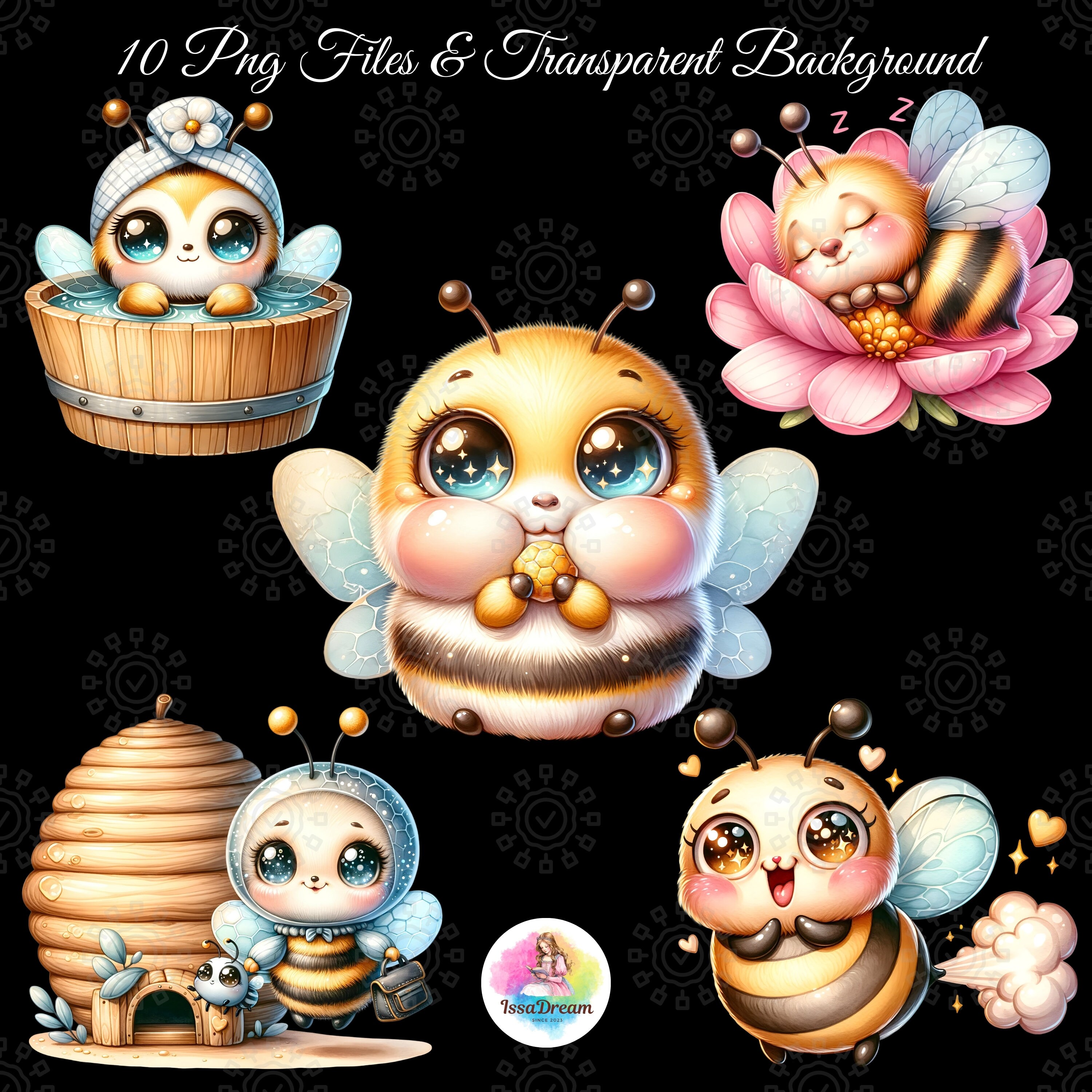 Watercolor Spring Bee Clipart, Cute Ladybug Clipart, Spring Summer ...