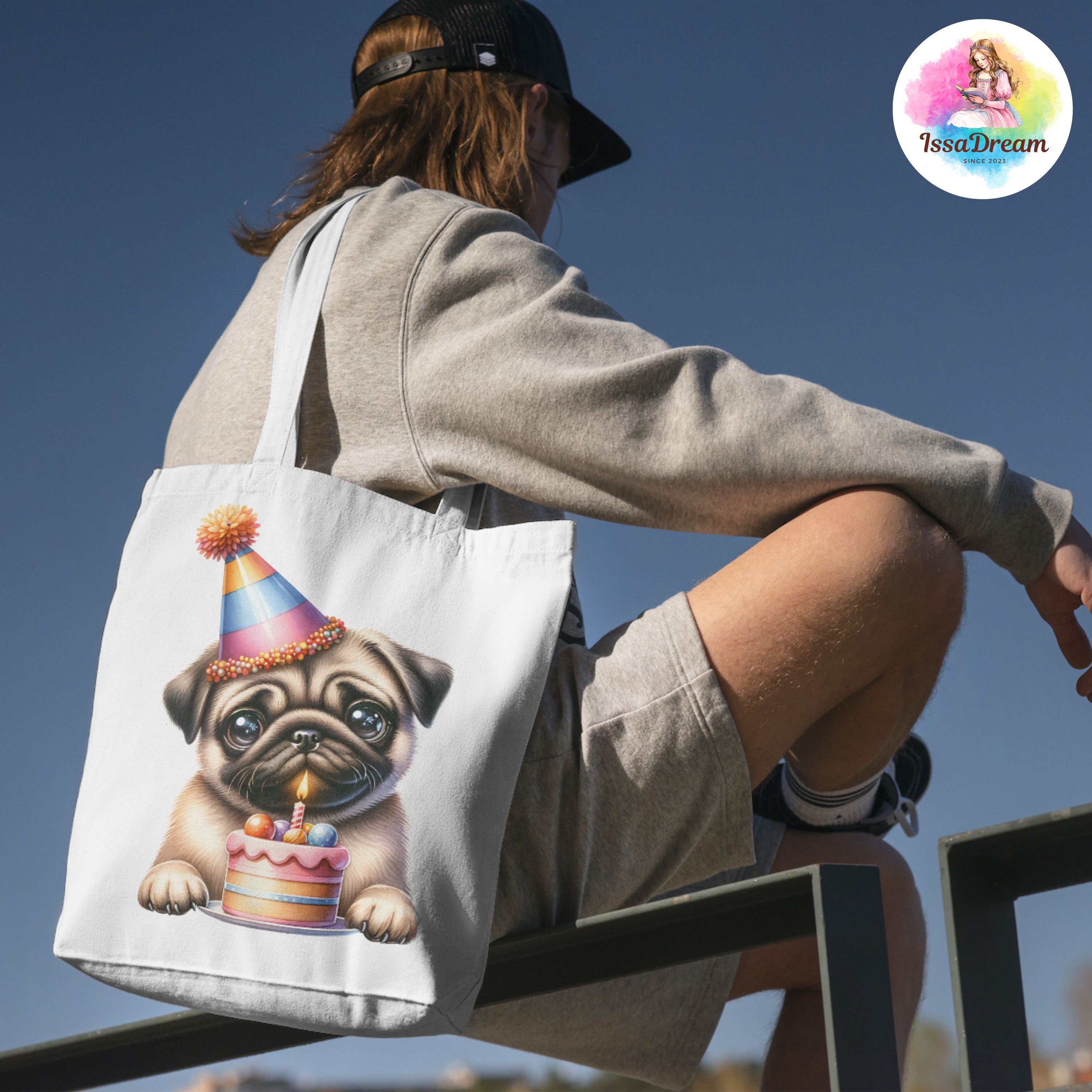 Watercolor Birthday Dog PNG Bundle, Dog With Birthday Cake, Cute ...