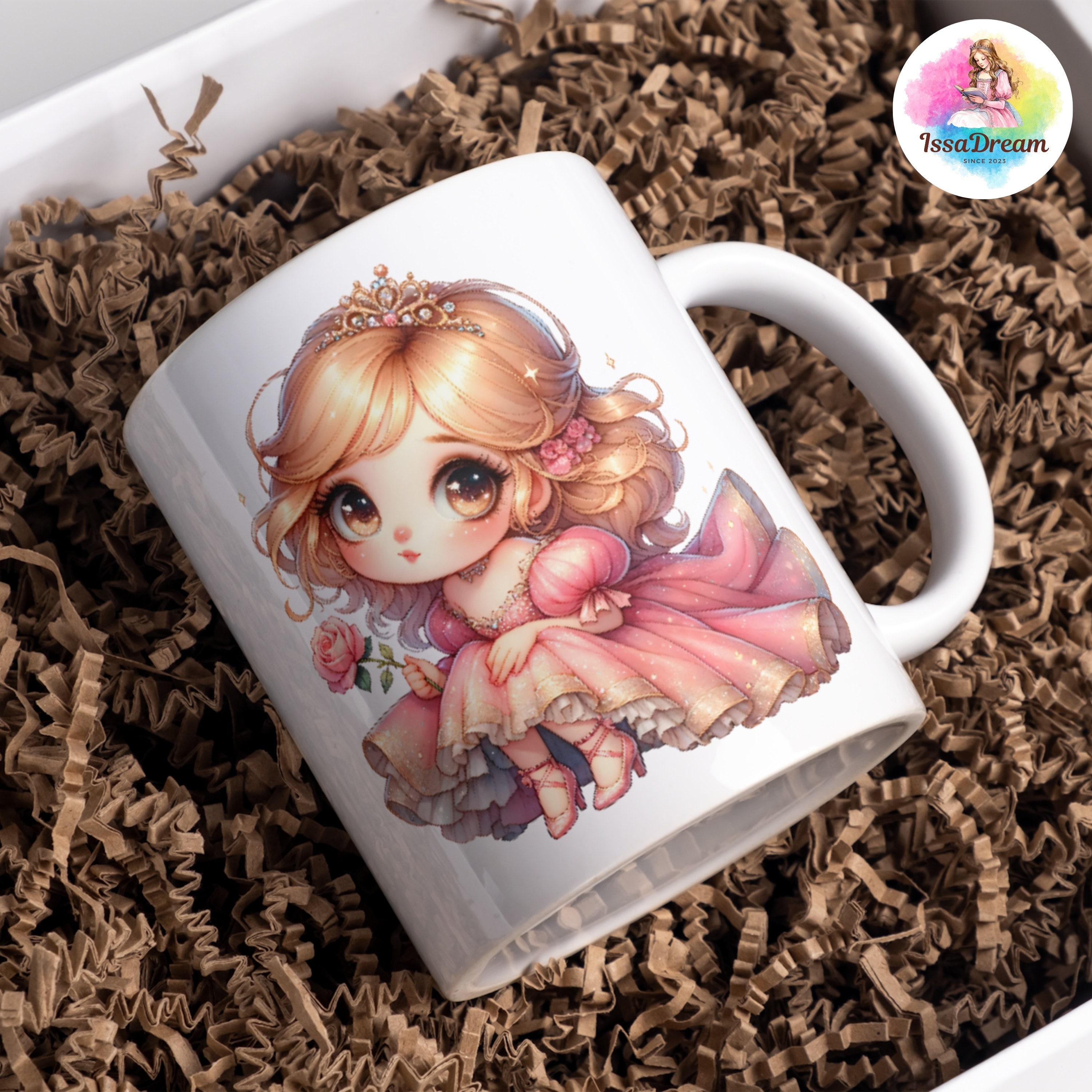 Watercolor Princess in Sparkling Dress Clipart, Cute Little Princess ...