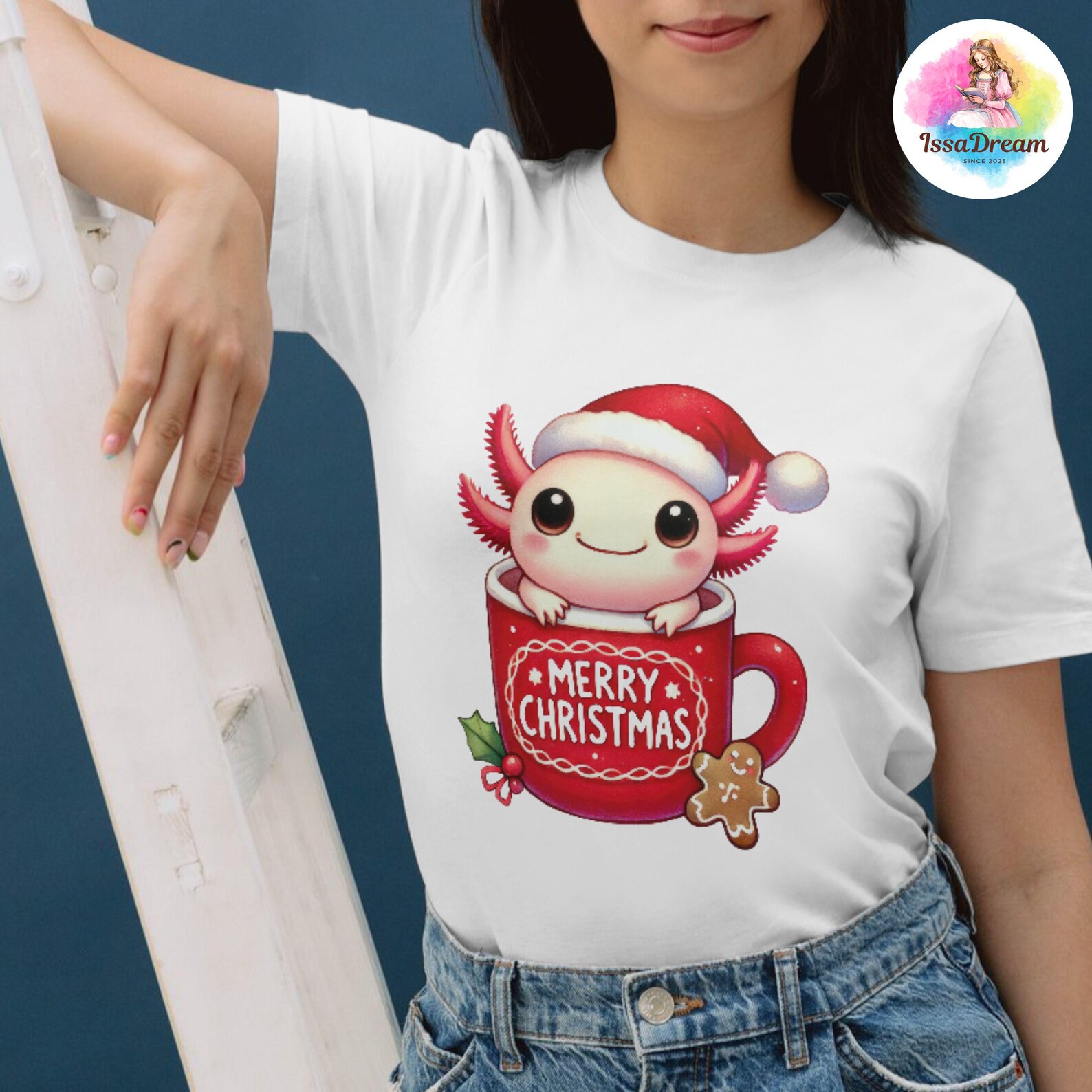 Christmas Axolotl Clipart, Cute Axolotl PNG, Axolotl Lover , Xmas ...