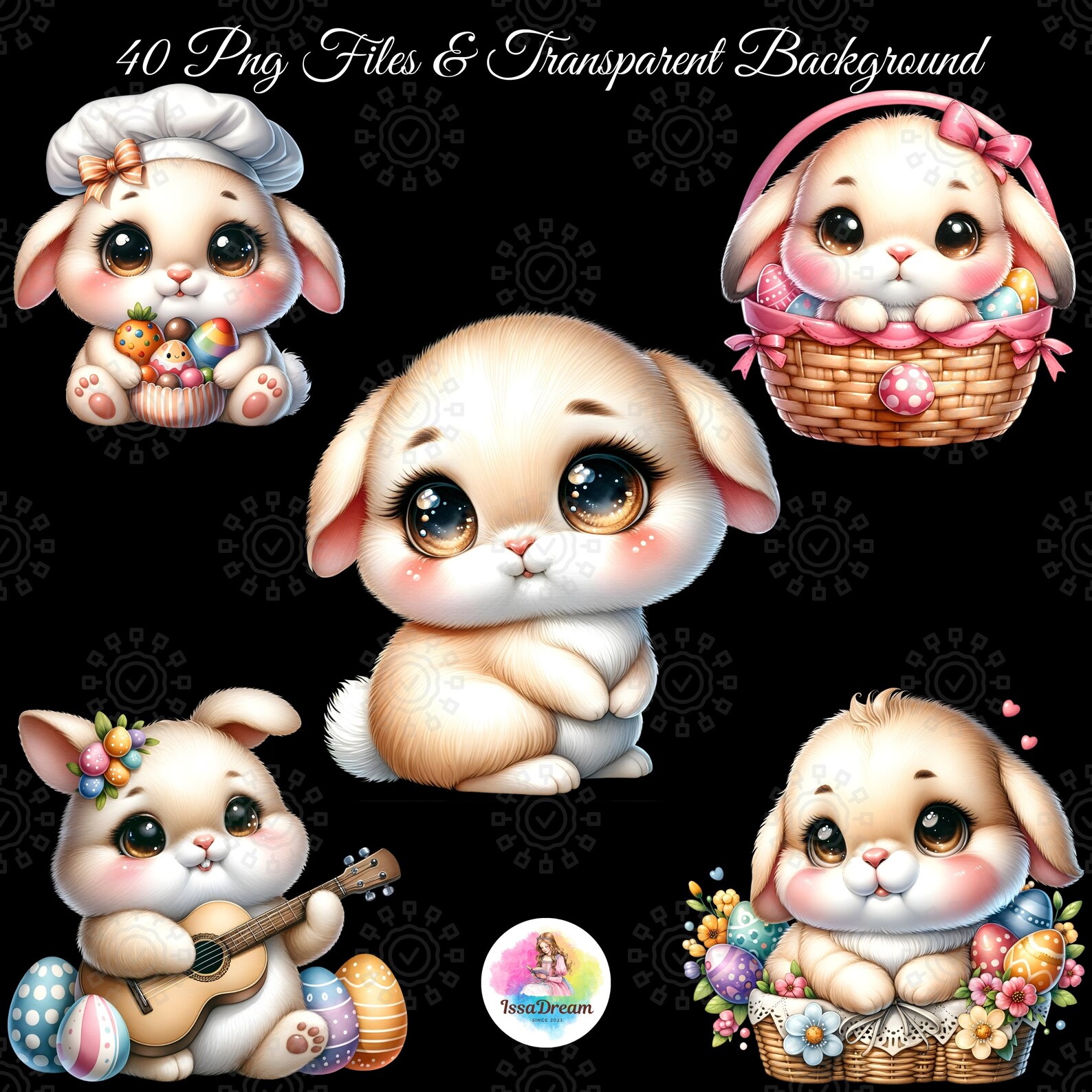 Watercolor Easter Bunny Clipart, Cute Easter Rabbit Clipart, Kids ...