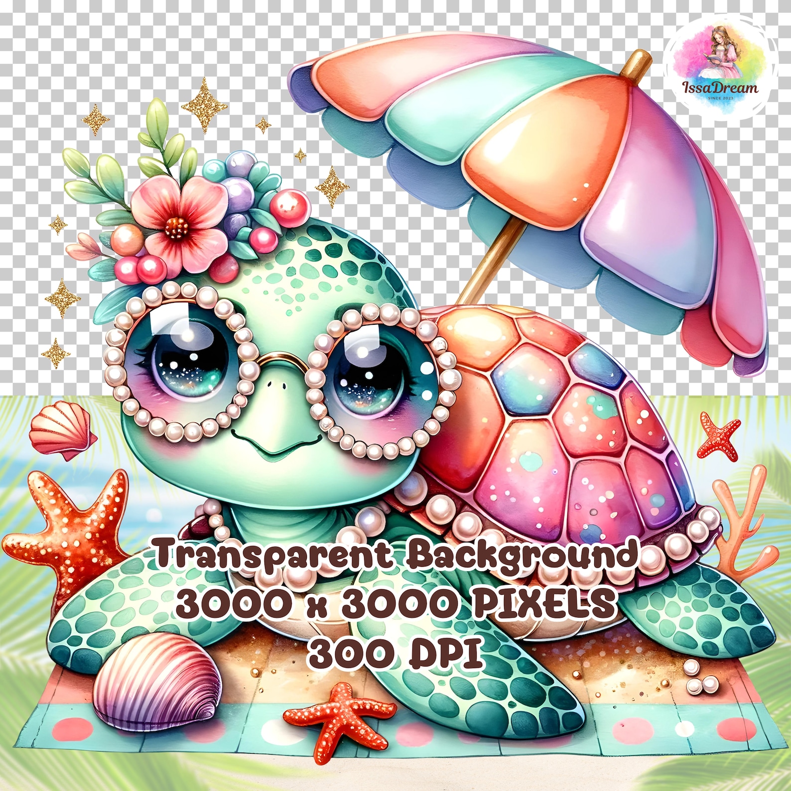 Watercolor Summer Sea Turtle Clipart, Cute Sea Turtle Clipart, Summer ...