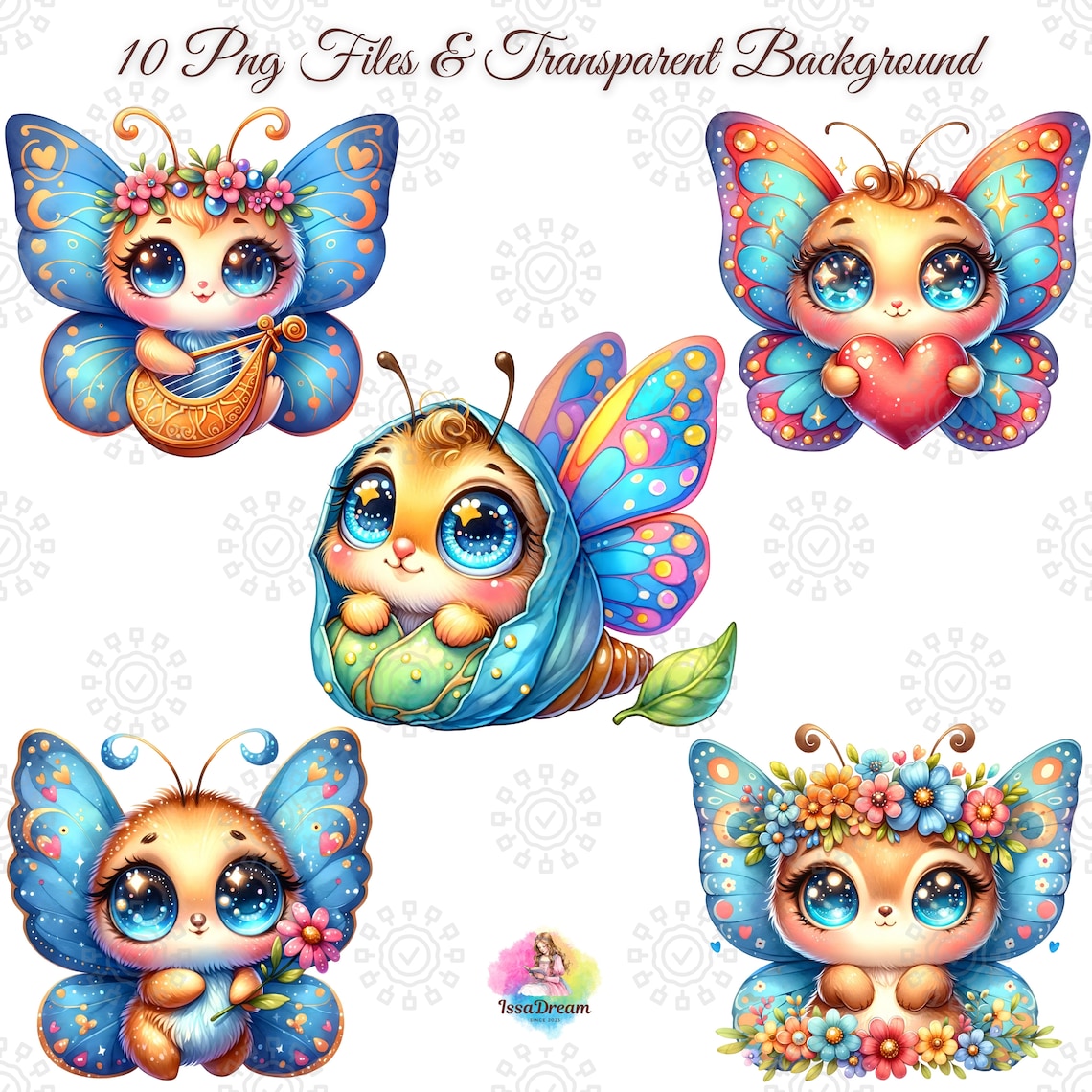 Watercolor Spring Butterfly Clipart, Cute Butterfly Clipart, Spring ...