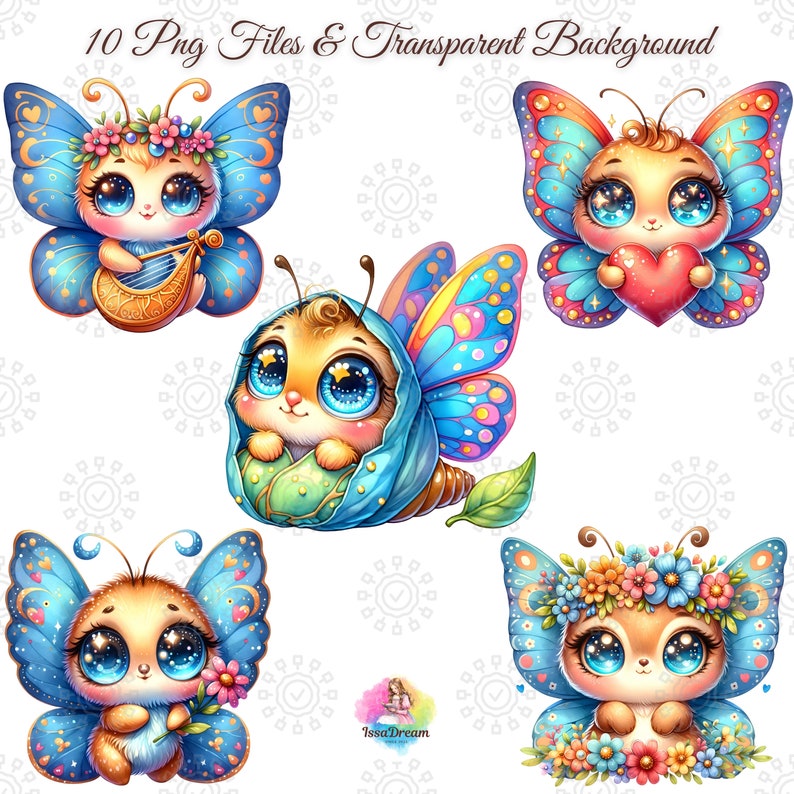 Watercolor Spring Butterfly Clipart, Cute Butterfly Clipart, Spring ...