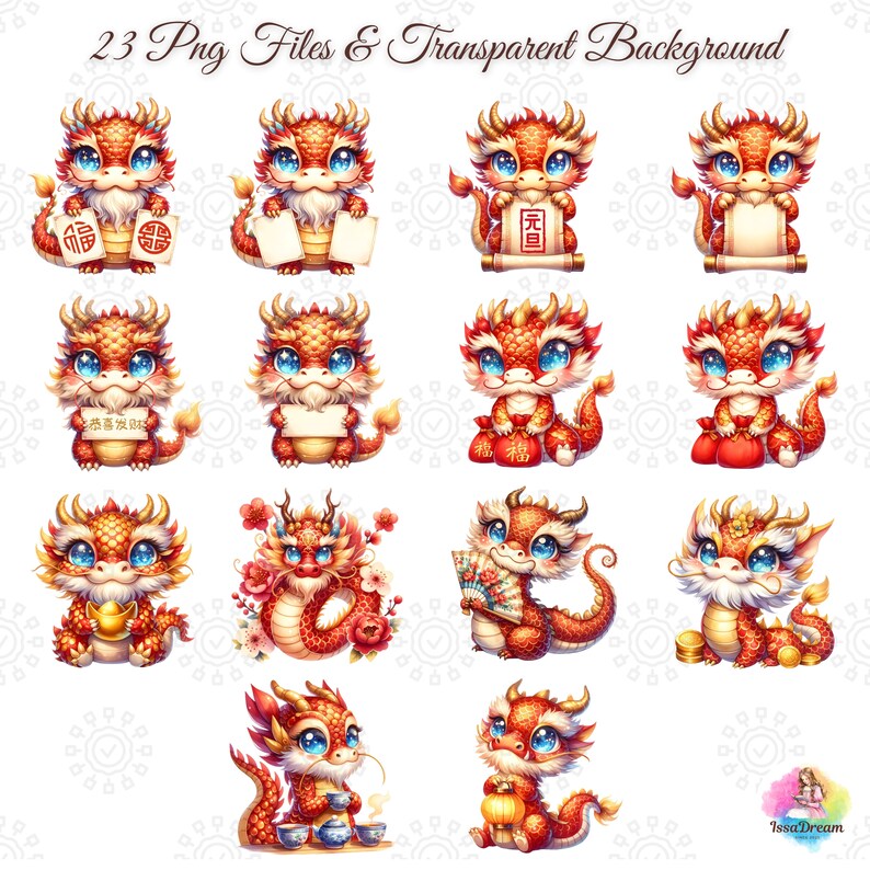 Watercolor Chinese New Year Clipart, Dragon Clipart, Dragon Chinese New ...