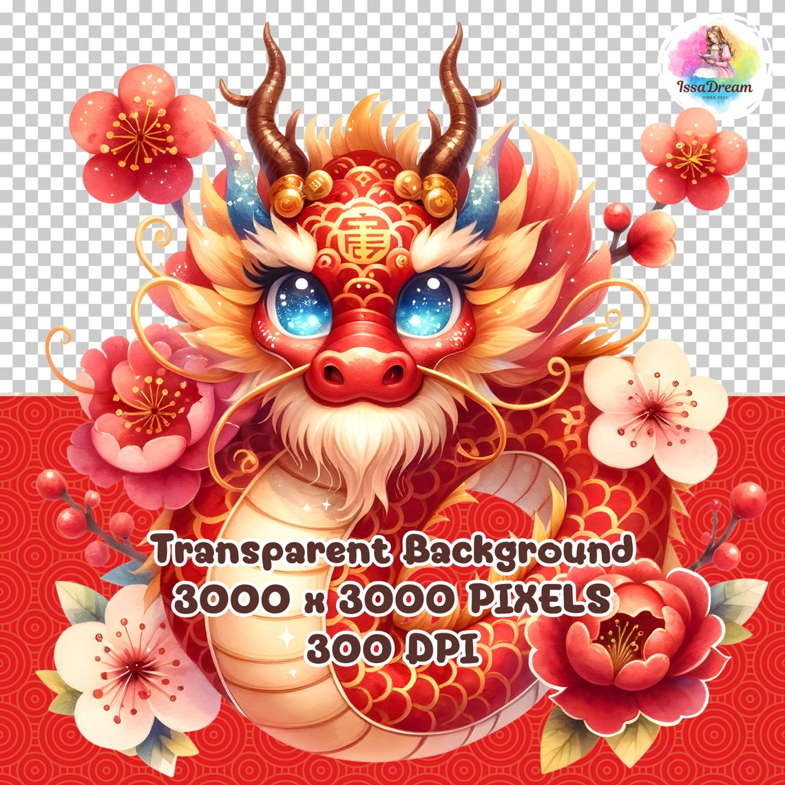 Watercolor Chinese New Year Clipart, Dragon Clipart, Dragon Chinese New ...