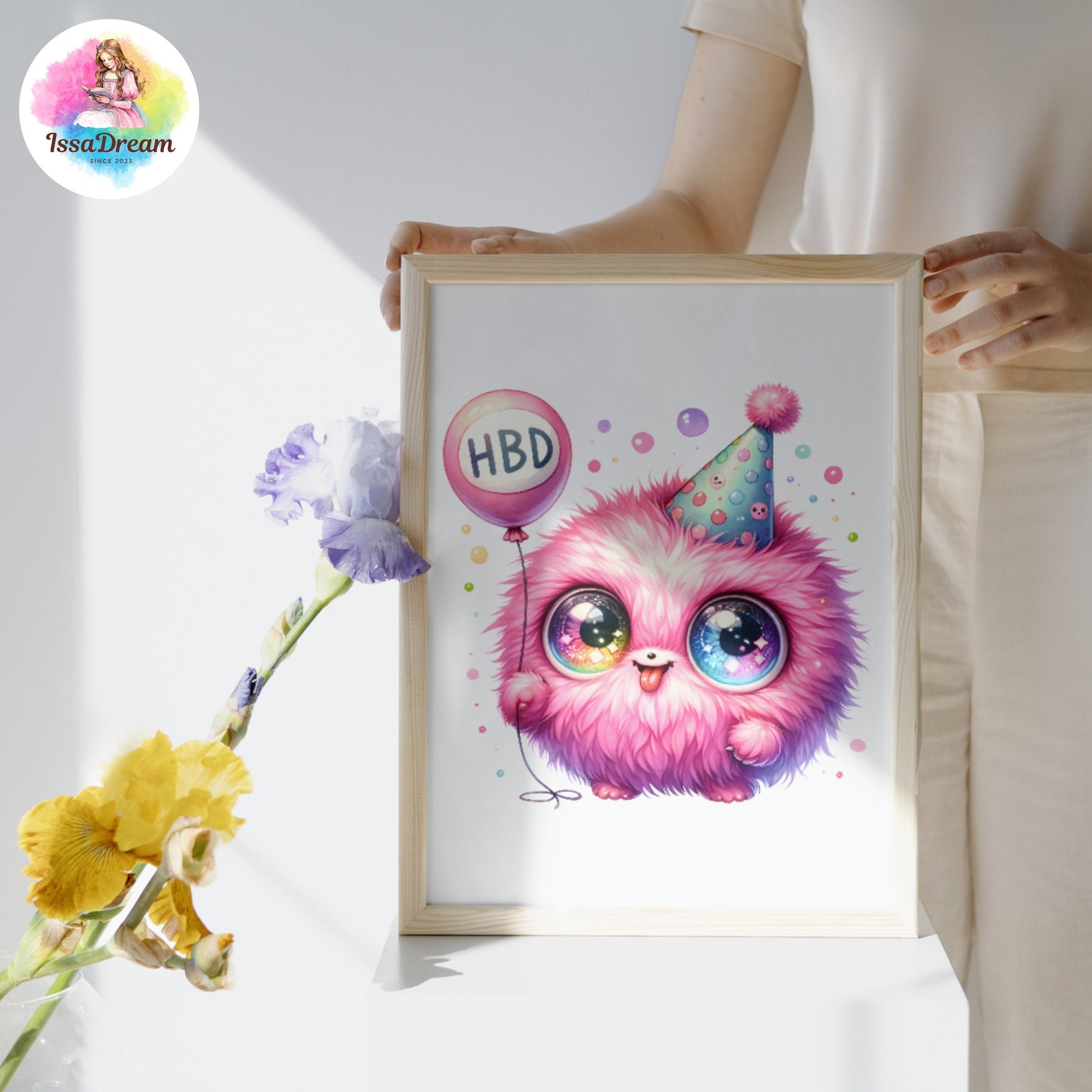 Watercolor Birthday Monsters Clipart: Party Sublimation PNG, Digital ...