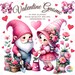 Watercolor Valentine Gnome Clipart, Cute Pink Gnome Lover Sublimation ...