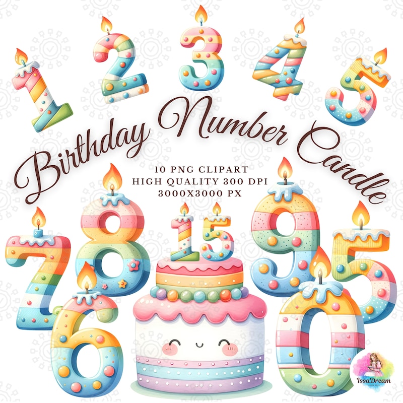 Candle Number Stickers - Etsy