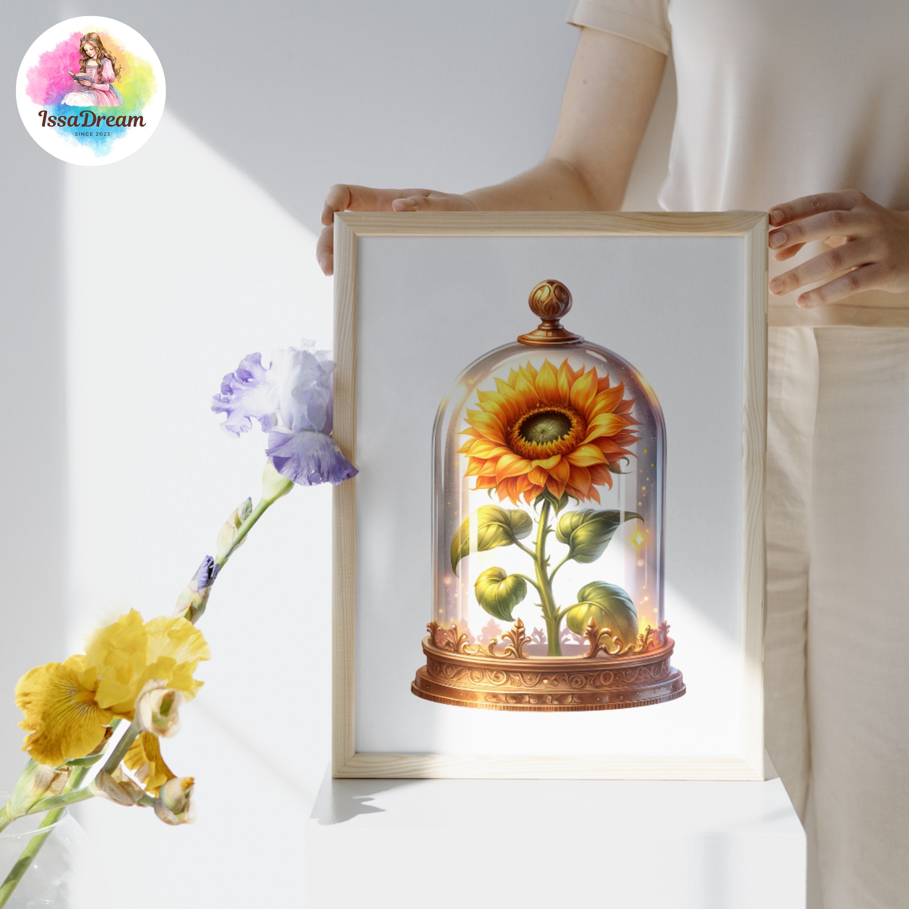Watercolor Flower Glass Domes Clipart, Magic Flower Fantasy PNG ...