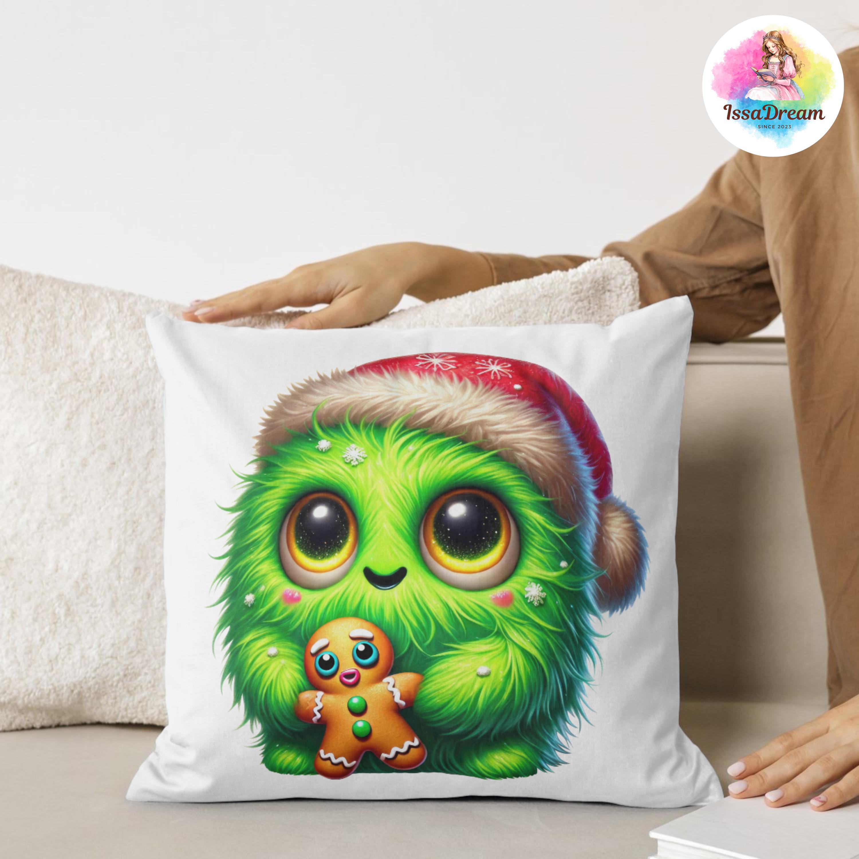 Watercolor Christmas Monsters Clipart: Green Fluffy PNG, Digital ...