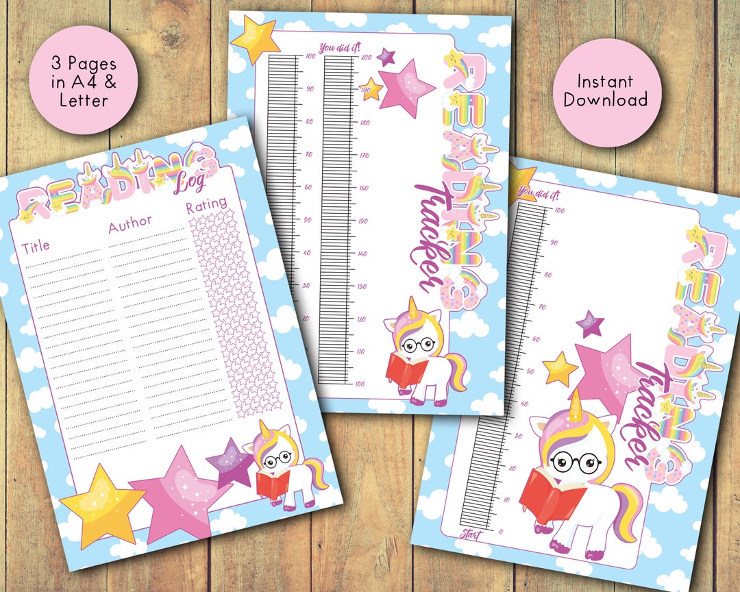 Unicorn Reading Tracker and Reading Log for Kids - Etsy