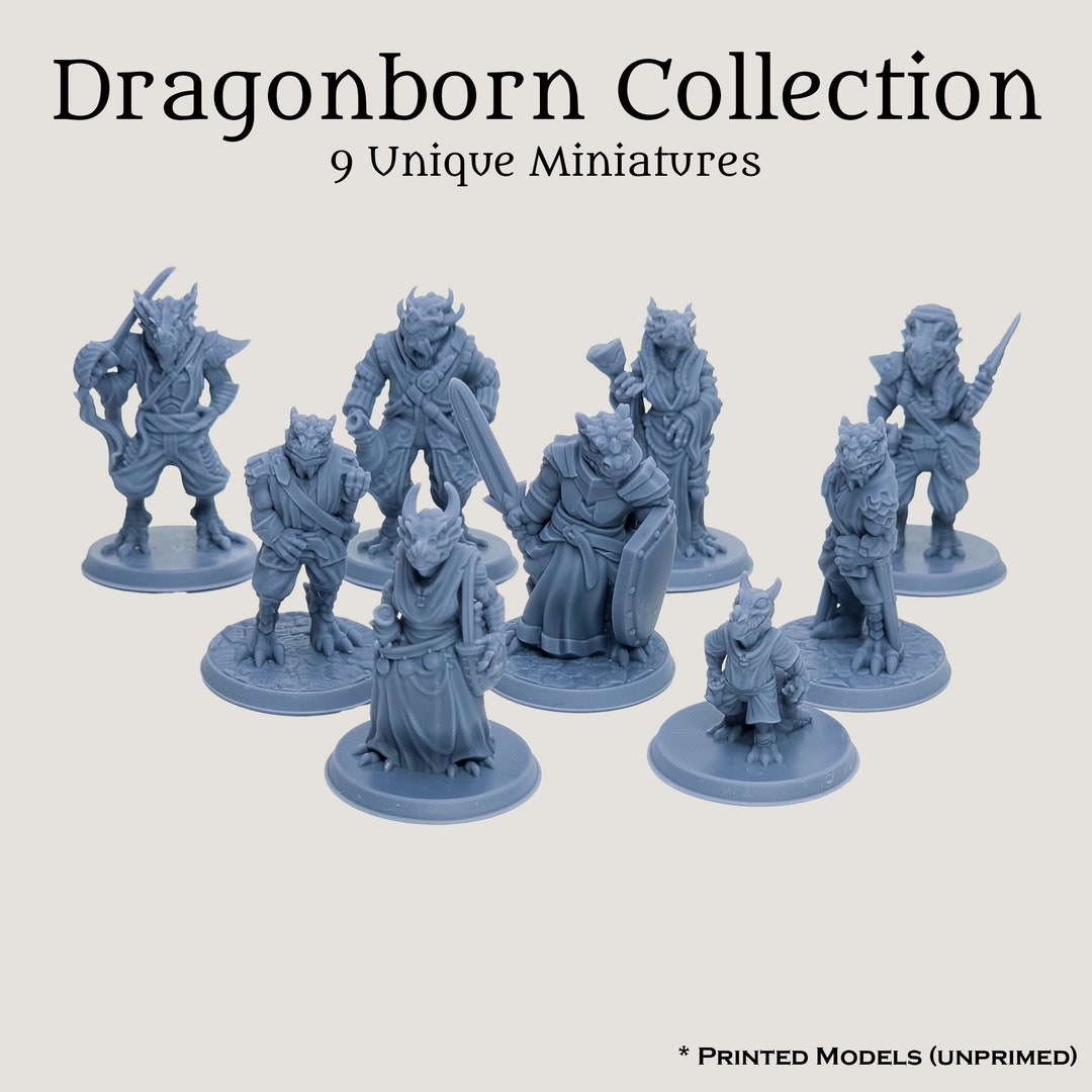 D&D Pathfinder Dragonborn Dragonkin Collection 28mm 32mm Fantasy ...