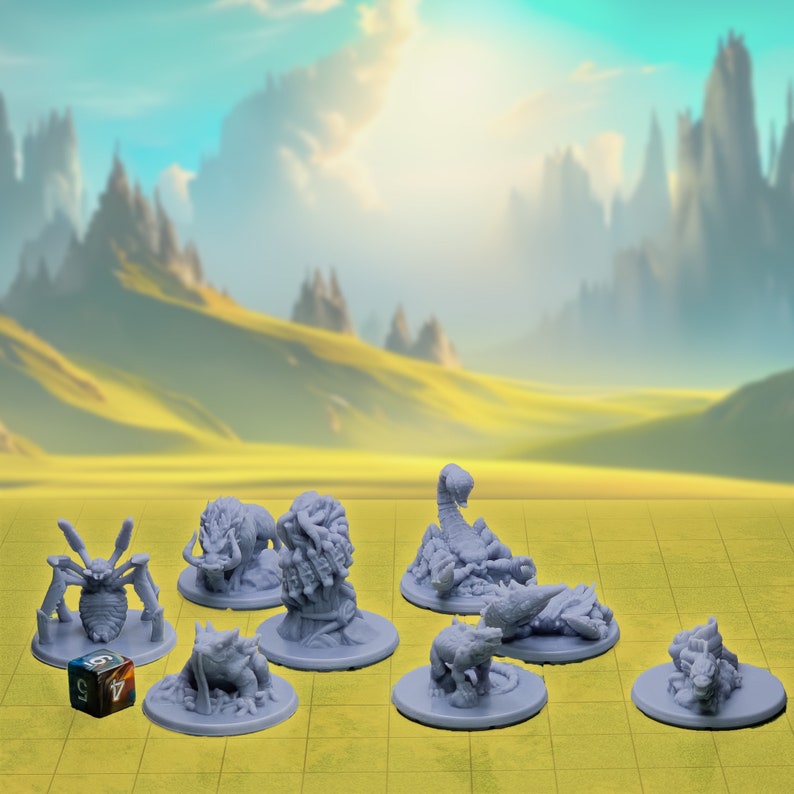 D&D Pathfinder Giant Dire Animals Insects 28mm 32mm Fantasy Miniature ...