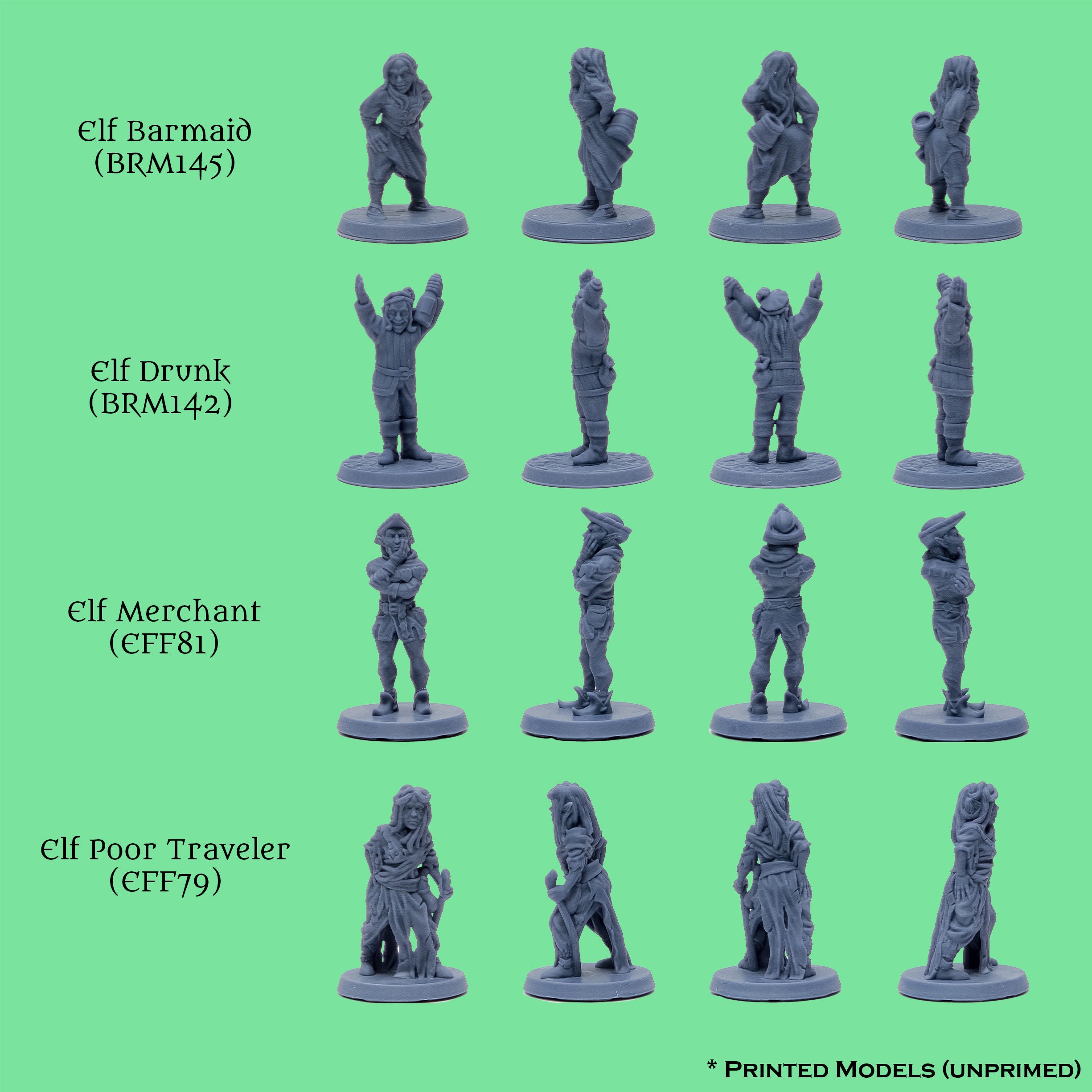 D&D Pathfinder Elf Elves RPG Minis | 28mm 32mm Fantasy Miniature Gift ...