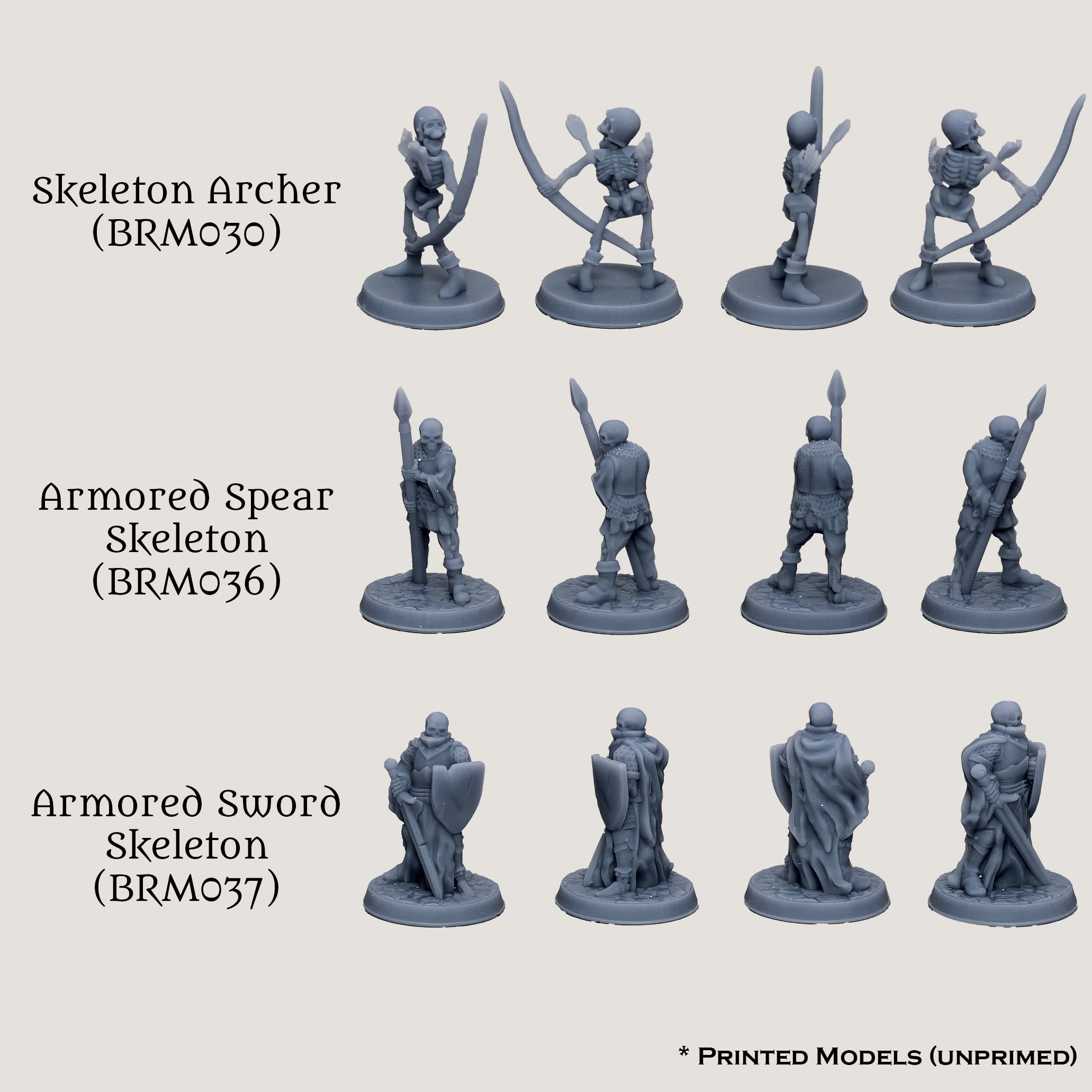 D&D Pathfinder Skeleton Horde Undead Npcs 28mm 32mm Fantasy Miniature ...