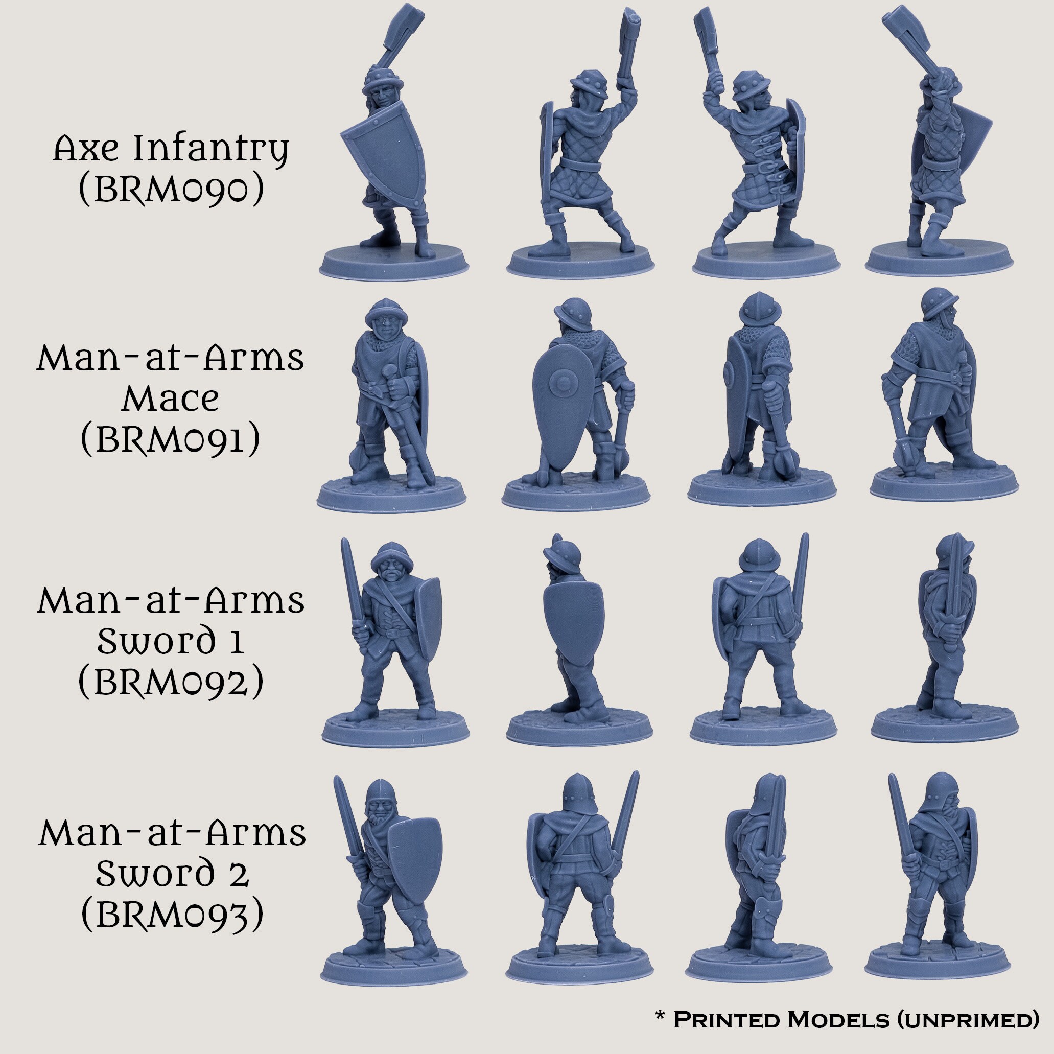 D&D Pathfinder Medieval Militia Infantry Npcs | 28mm 32mm Fantasy ...