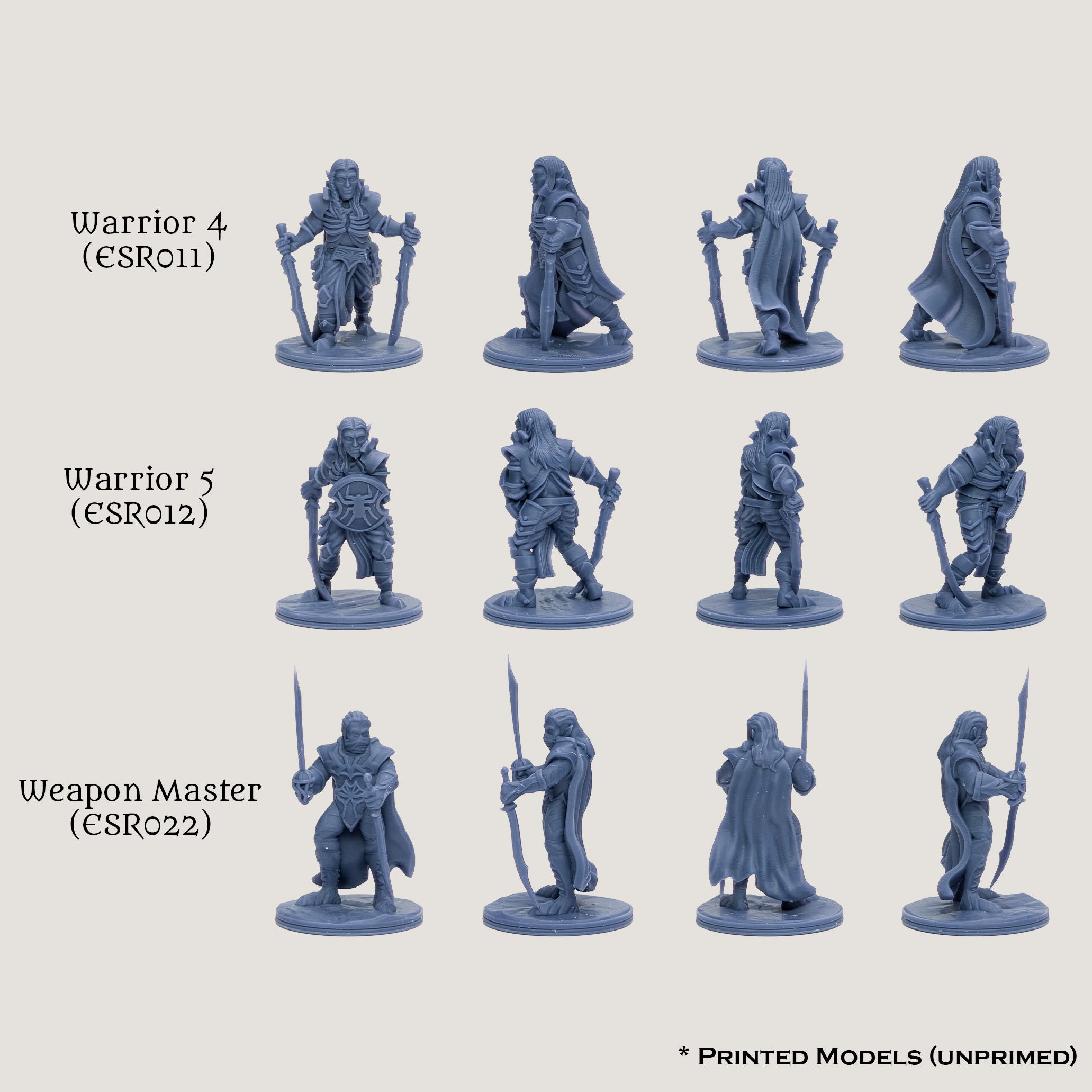 D&D Dark Elf Minis Drow Miniatures Collection | Pathfinder Frostgrave ...