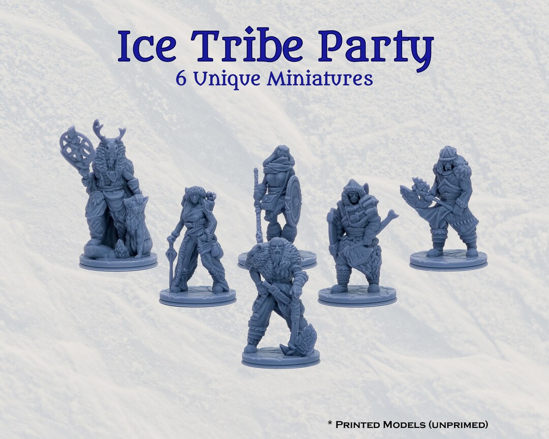D&D Pathfinder Winter Ice Tribe Barbarian Party | 28mm 32mm Fantasy ...