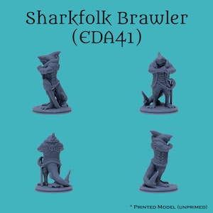 D&D Pathfinder Sharkfolk Gang | 28mm 32mm Fantasy PC NPC Miniature Set ...