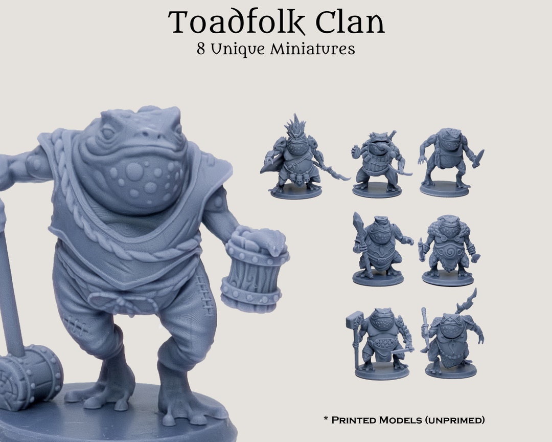 D&D Bullywug Pathfinder Grippli Toadfolk Frogfolk Clan | 28mm 32mm ...