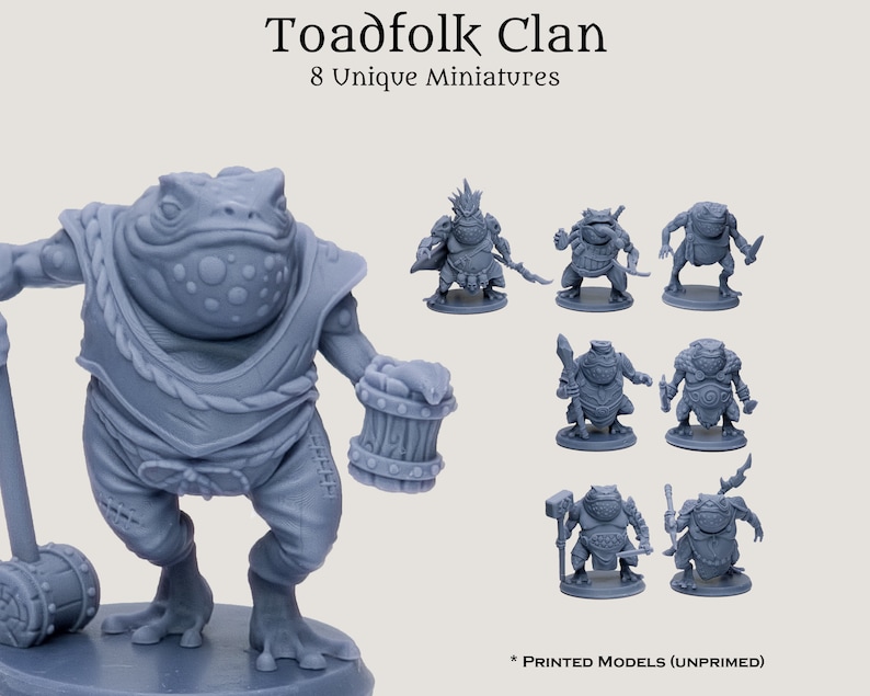D&D Bullywug Pathfinder Grippli Toadfolk Frogfolk Clan | 28mm 32mm ...