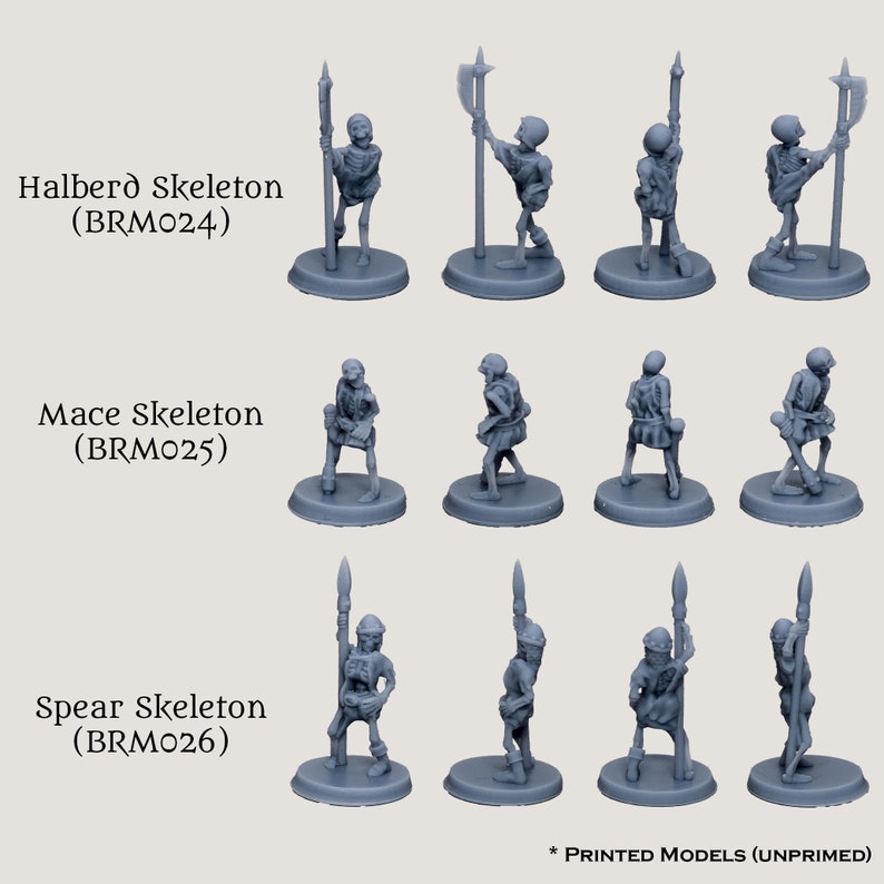 D&D Pathfinder Skeleton Horde Undead Npcs 28mm 32mm Fantasy Miniature ...