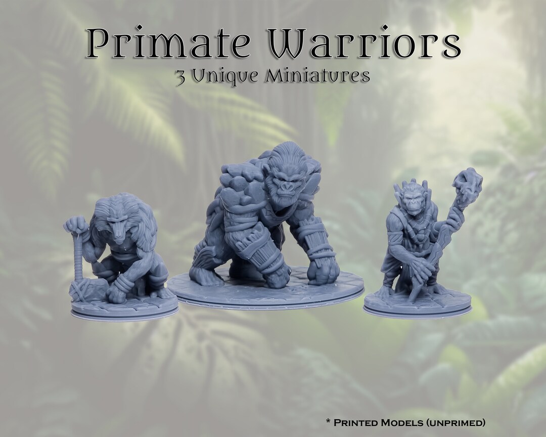 D&D Primate Ape Warriors | Pathfinder Frostgrave 28mm 32mm Fantasy ...