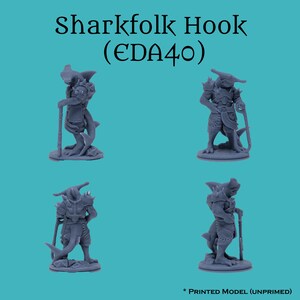 D&D Pathfinder Sharkfolk Gang | 28mm 32mm Fantasy PC NPC Miniature Set ...