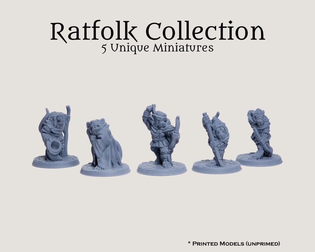 D&D Pathfinder Ratfolk Collection 28mm 32mm Fantasy PC NPC Miniature ...