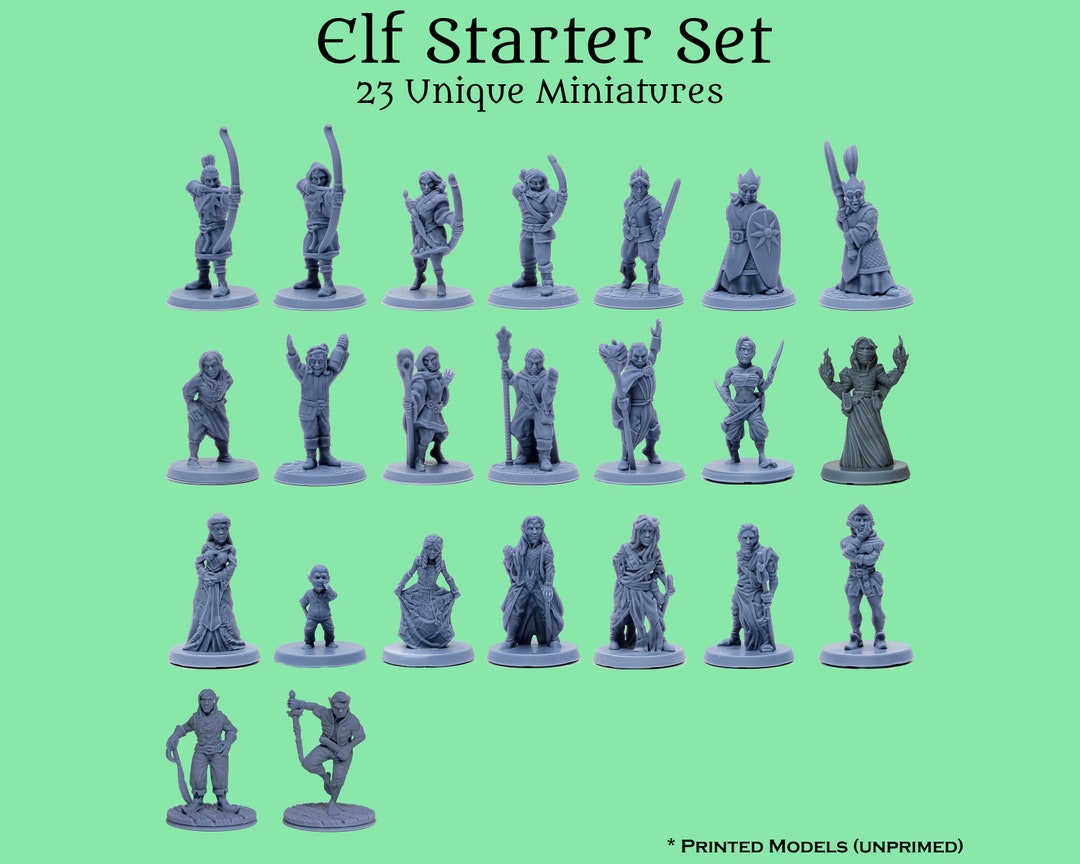 D&D Pathfinder Elf Elves RPG Minis | 28mm 32mm Fantasy Miniature Gift ...
