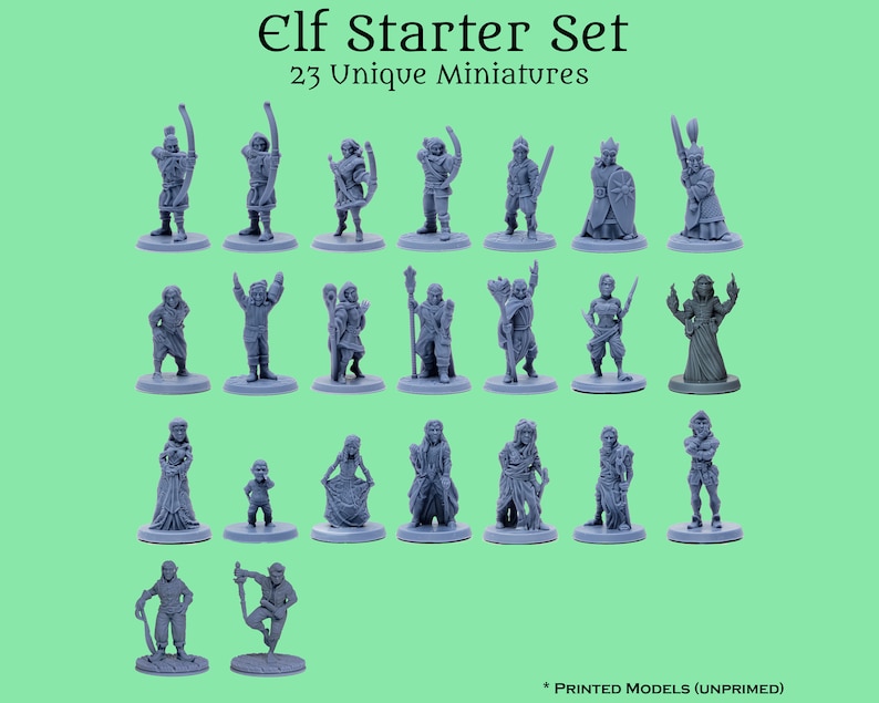 D&D Pathfinder Elf Elves RPG Minis | 28mm 32mm Fantasy Miniature Gift ...
