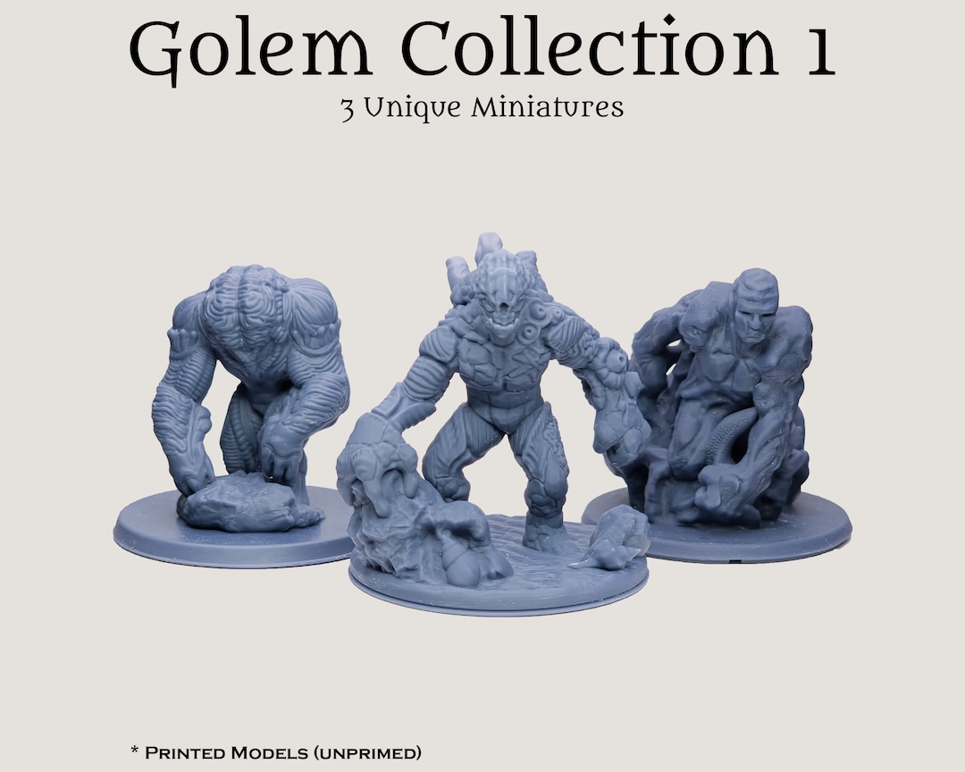 D&D Golem Collection 1 | Pathfinder Frostgrave 28mm 32mm Fantasy ...