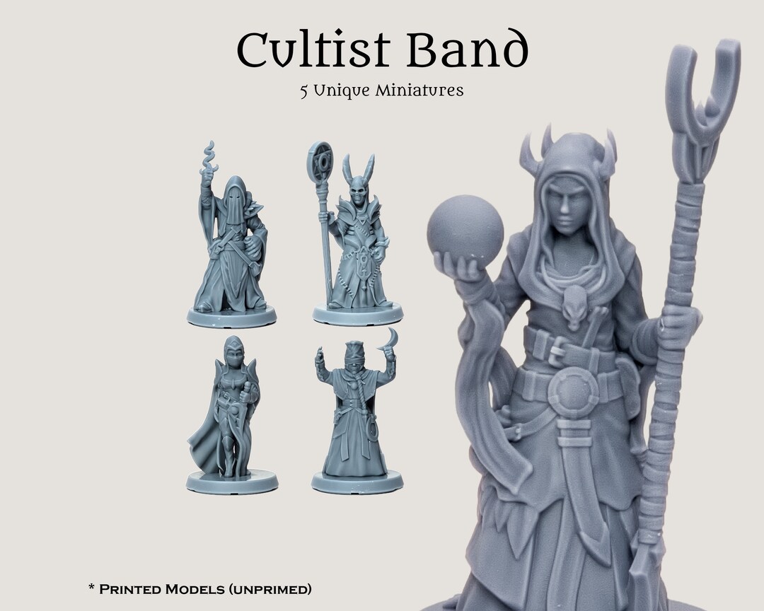 D&D Pathfinder Cultist Band | 28mm 32mm Fantasy TTRPG Wargame Miniature ...