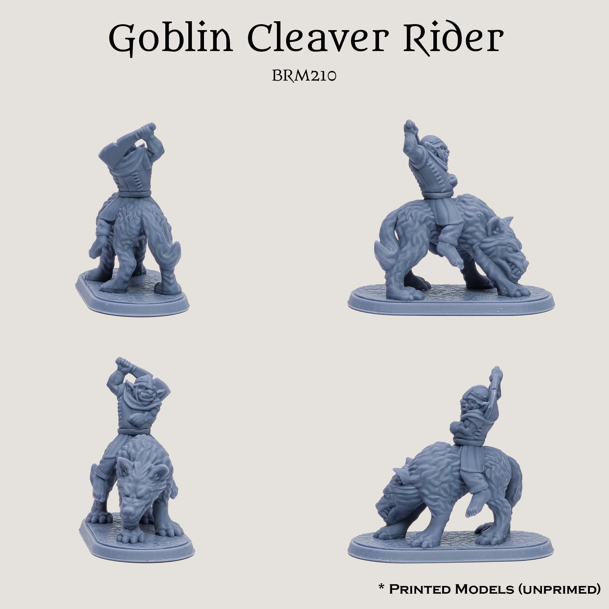 D&D Goblin Wolf Warg Dire Wolf Riders | Pathfinder Frostgrave 28mm 32mm ...