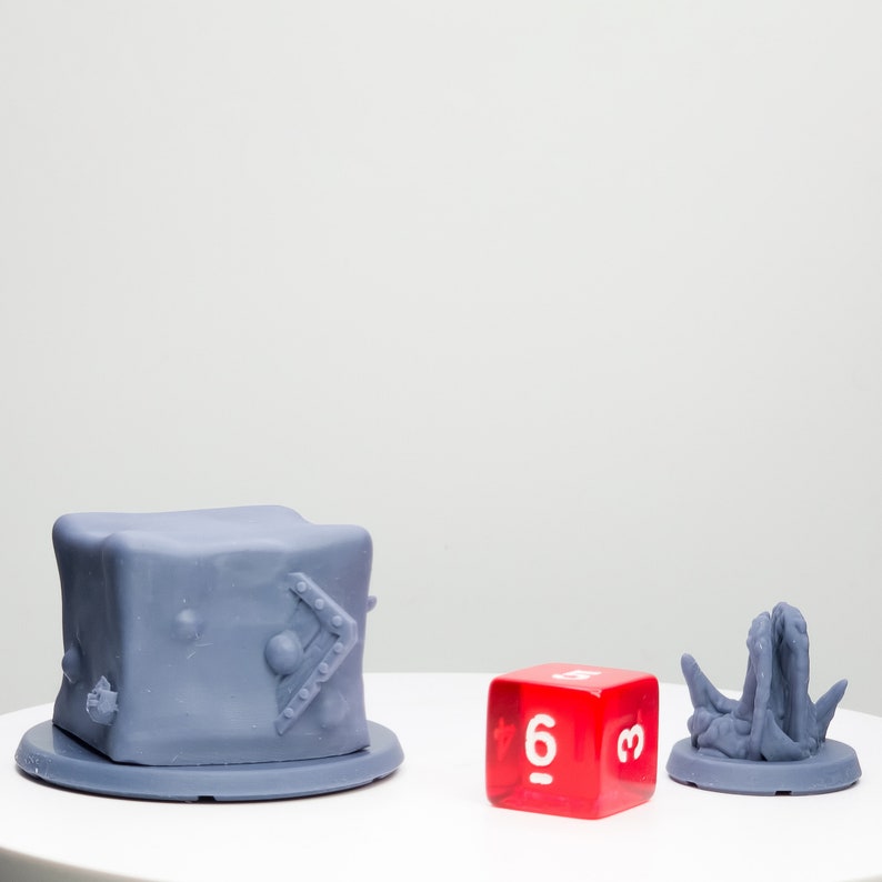 D&D Slime Minis Gelatinous Cube Mini Gray Ooze Minis Black Pudding Mini ...