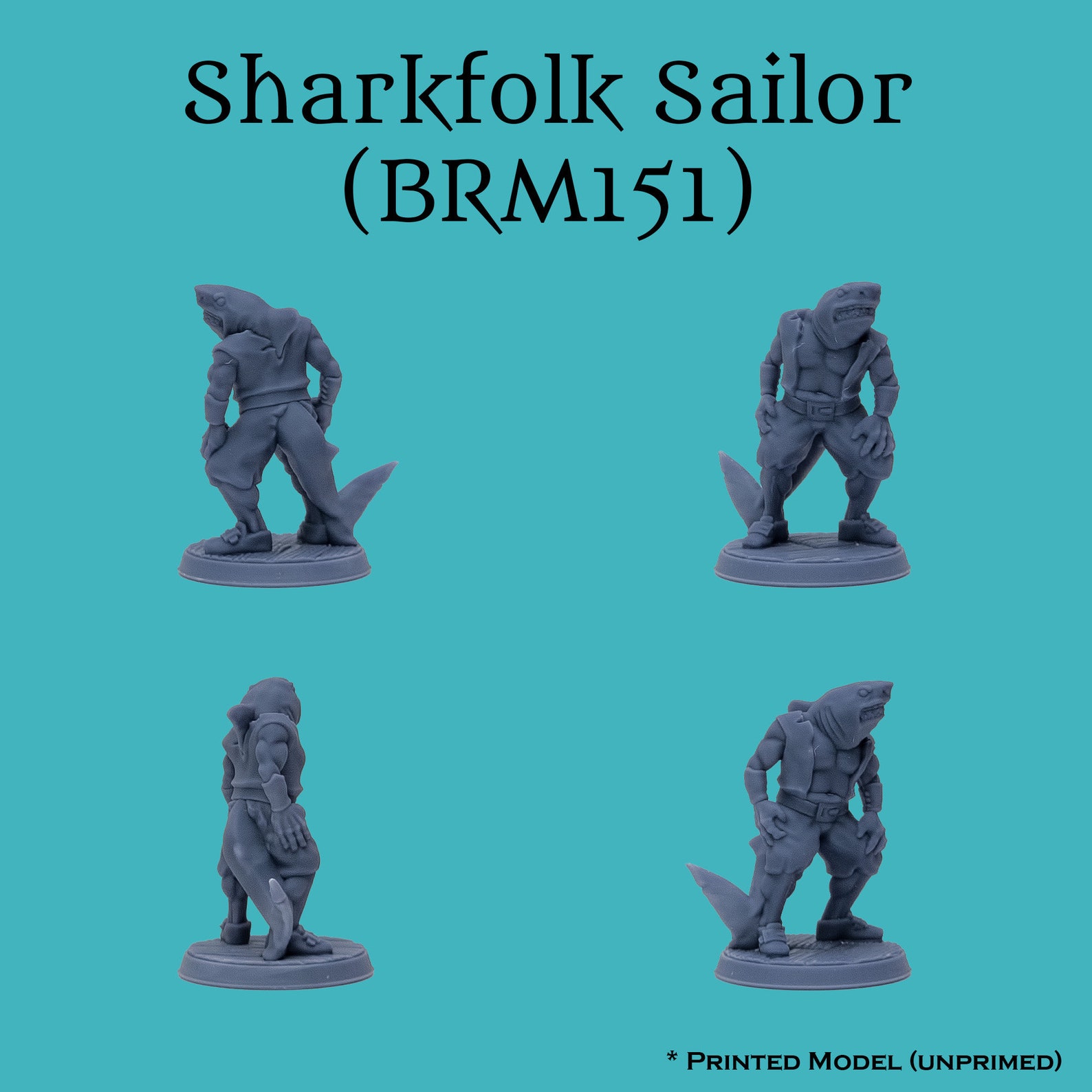 D&D Pathfinder Sharkfolk Gang | 28mm 32mm Fantasy PC NPC Miniature Set ...
