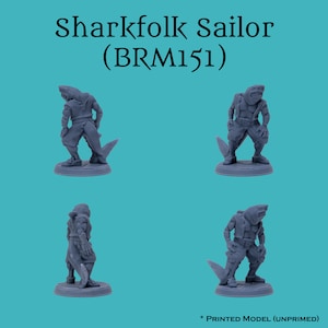 D&D Pathfinder Sharkfolk Gang | 28mm 32mm Fantasy PC NPC Miniature Set ...