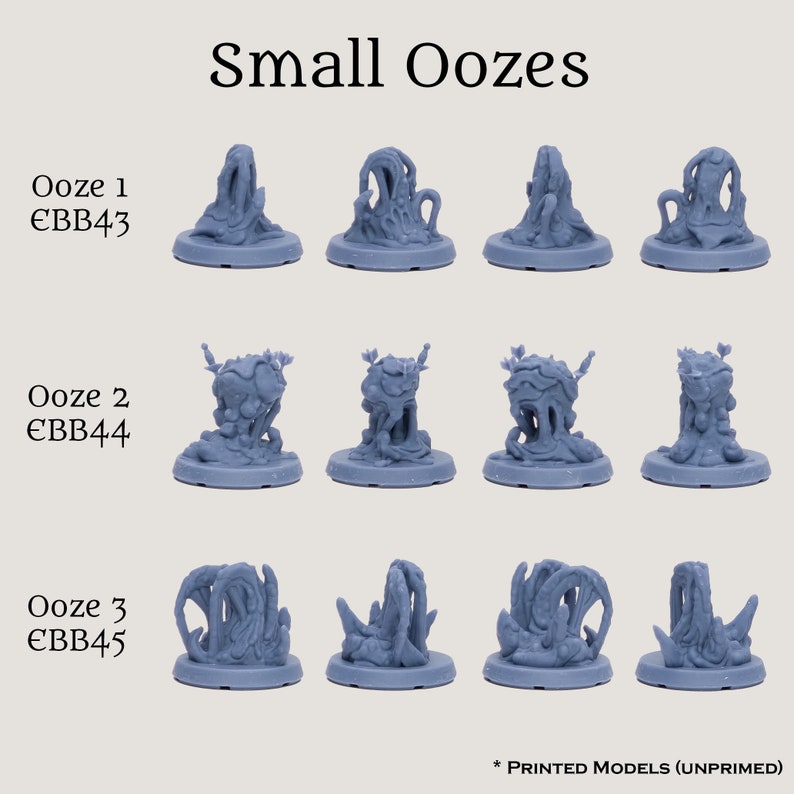 D&D Slime Minis Gelatinous Cube Mini Gray Ooze Minis Black Pudding Mini ...