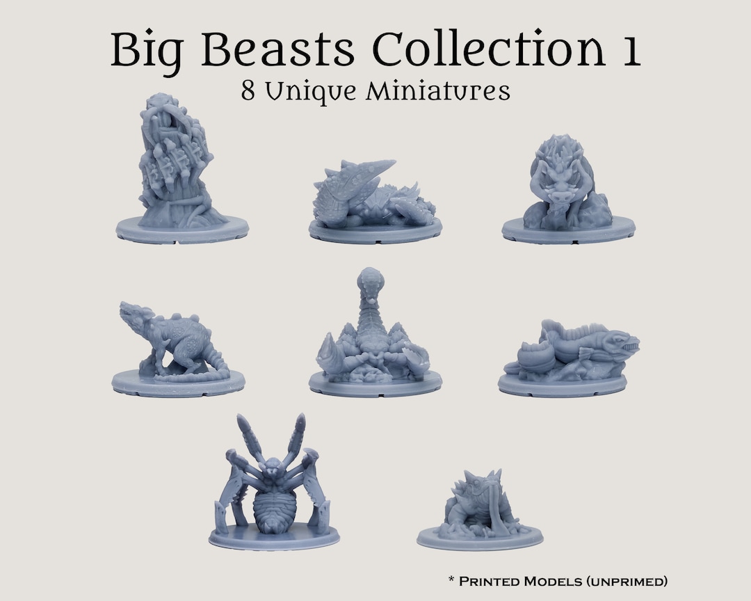 D&D Pathfinder Giant Dire Animals Insects | 28mm 32mm Fantasy TTRPG ...