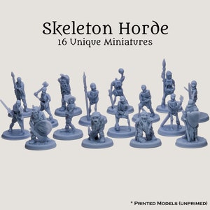 D&D Pathfinder Skeleton Horde Undead Npcs 28mm 32mm Fantasy Miniature ...