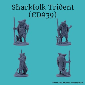 D&D Pathfinder Sharkfolk Gang | 28mm 32mm Fantasy PC NPC Miniature Set ...