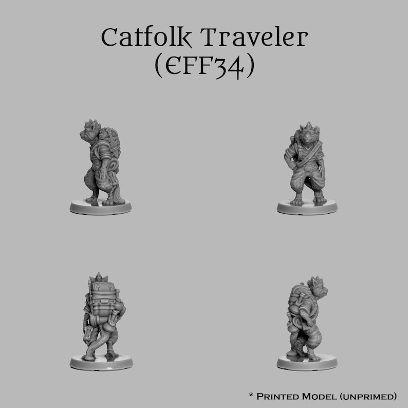 D&D Pathfinder Tabaxi Catfolk Collection 28mm 32mm Fantasy PC NPC ...