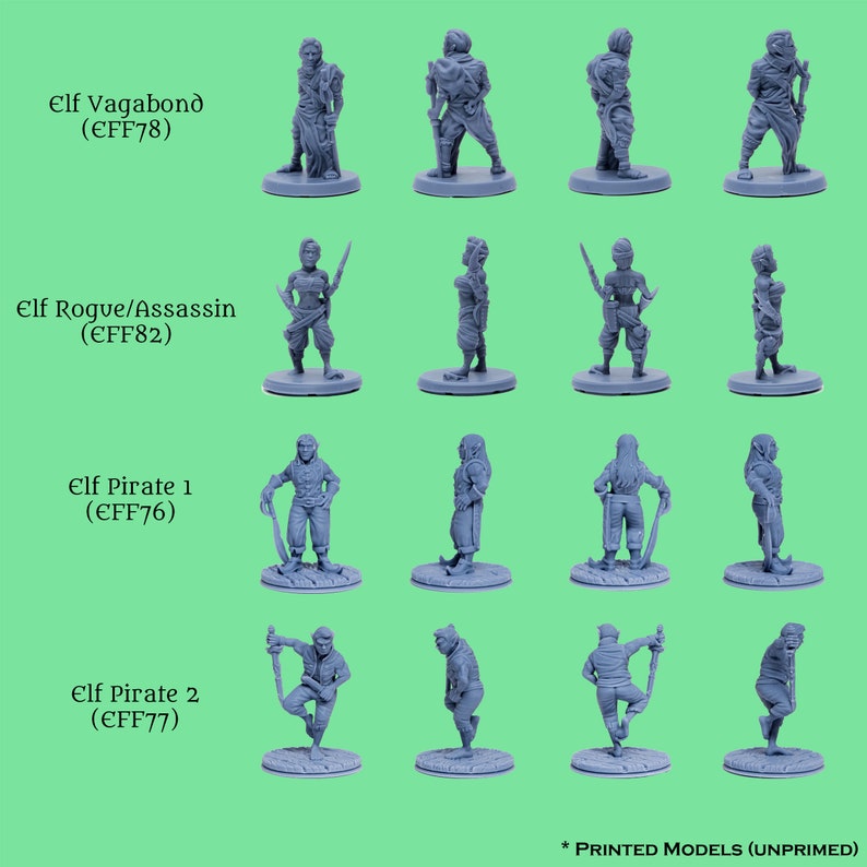D&D Pathfinder Elf Elves RPG Minis | 28mm 32mm Fantasy Miniature Gift ...