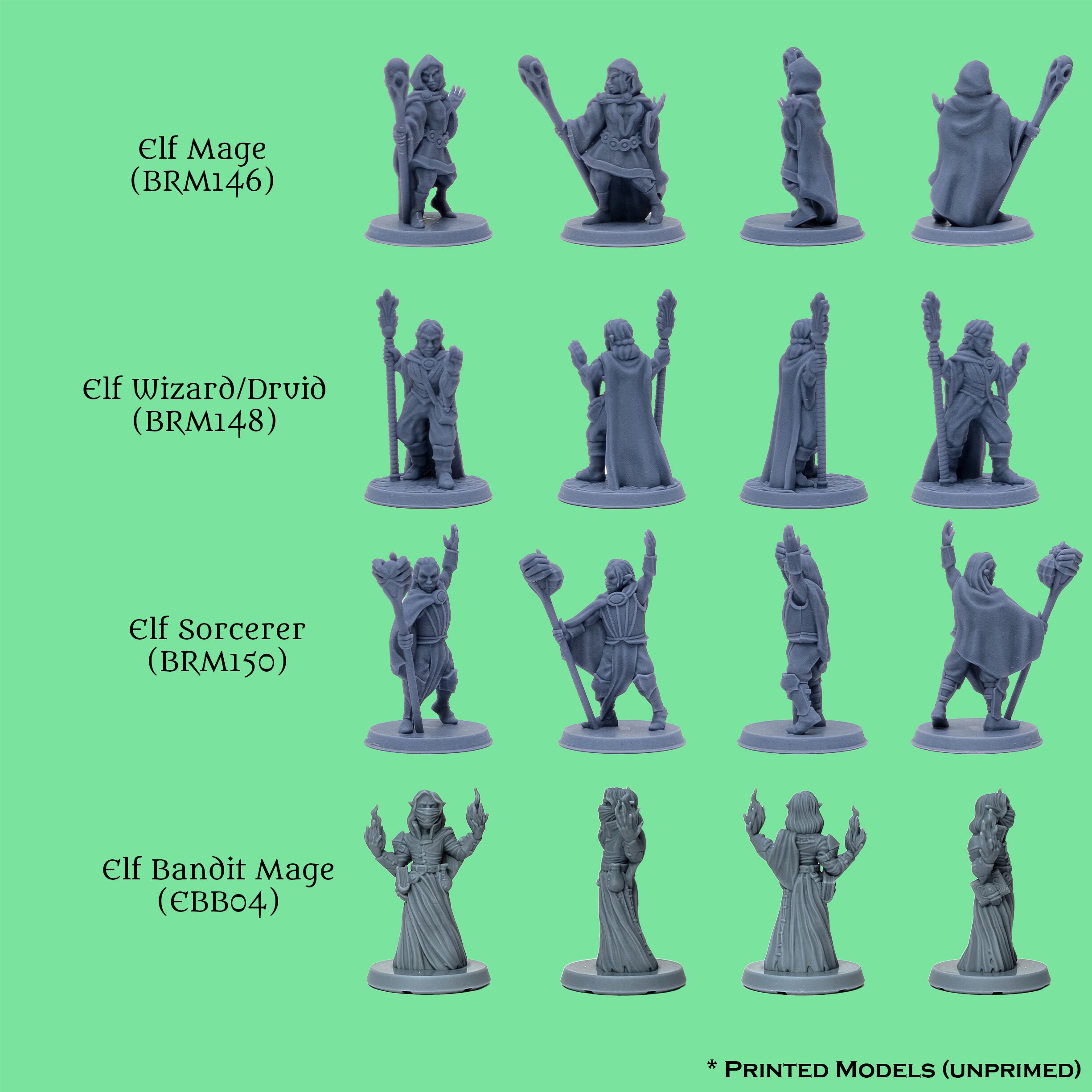 D&D Pathfinder Elf Elves RPG Minis | 28mm 32mm Fantasy Miniature Gift ...