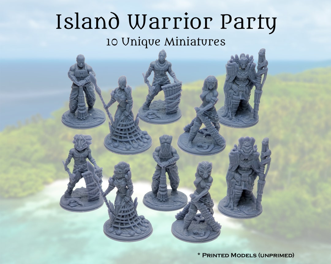 D&D Pathfinder Island Warrior Party PC NPC | 28mm 32mm | Fantasy ...
