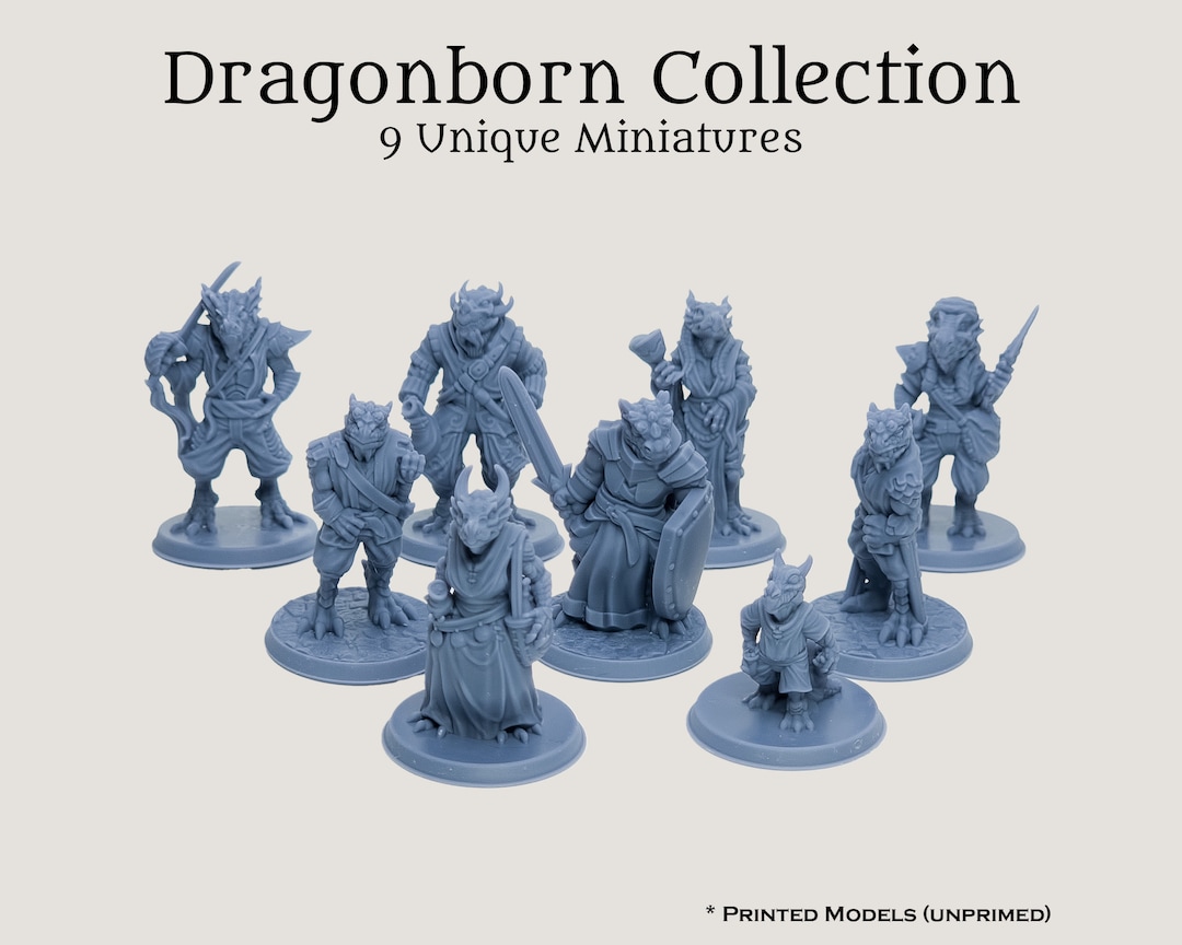 D&D Pathfinder Dragonborn Dragonkin Collection | 28mm 32mm Fantasy ...