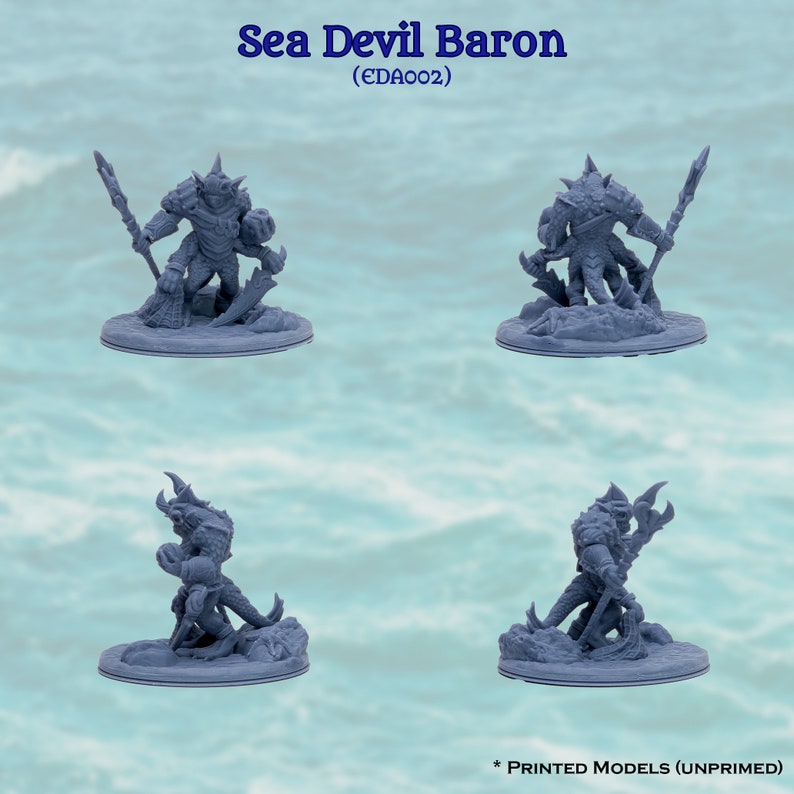 D&D Pathfinder Sahuagin Fishfolk Sea Devil Raiders 28mm 32mm Fantasy ...